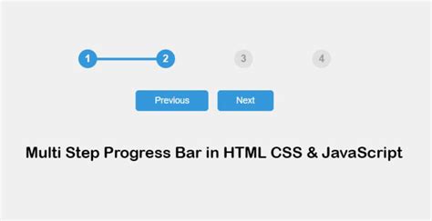 Multi Step Progress Bar In Html Css And Javascript