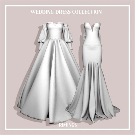 Свадебные платья Wedding Dress Set от RIMINGS для Симс 4