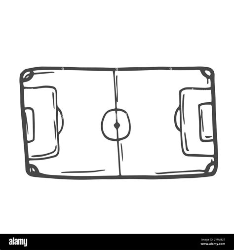 Football Stadium Or Soccer Field Sport Drawing Tournament Design In Doodles Stock Vector Image