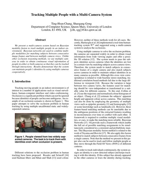 Pdf Tracking Multiple People With A Multi Camera System