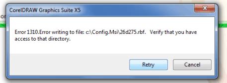 Error Installing SP CorelDRAW Graphics Suite X CorelDRAW Graphics Suite X CorelDRAW