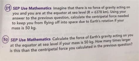 Solved 30 SEP Use Mathematics Calculate The Force Of Earth S Chegg