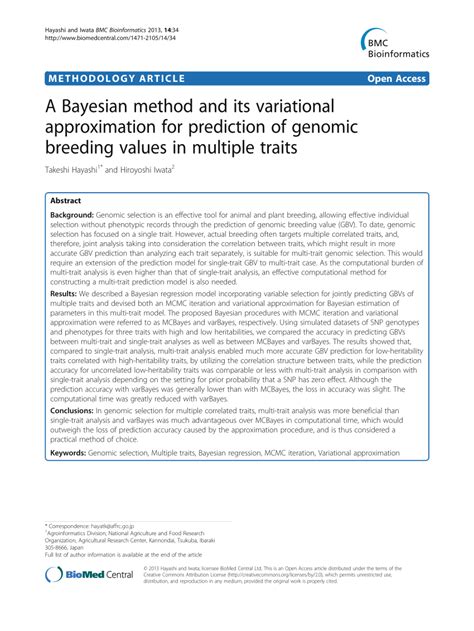 pdf a bayesian method and its variational approximation for