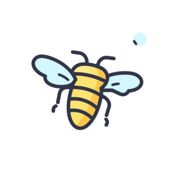 Bee In Yellow Line Vector Illustration Honeybee Lineal Icon Flat Icon PNG And Vector With