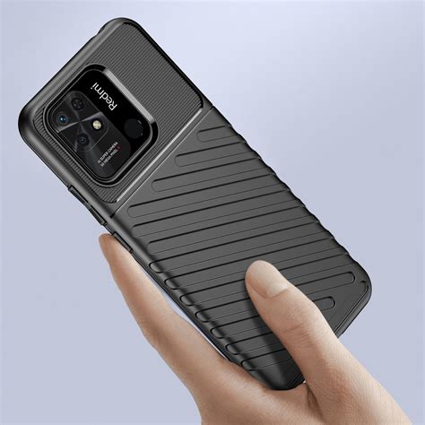 Xiaomi Redmi C Thunder Series Twill Texture TPU Mobile Phone Cover Case Black