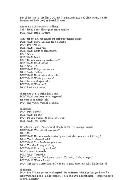 Closer Script Partly Pdf