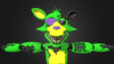 Blacklight Withered Foxy Fnaf Hw Tex Edit Download Free 3d Model