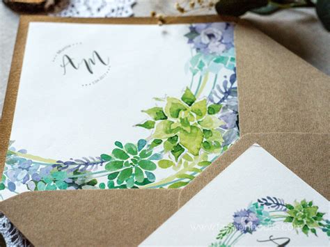 Invitaciones de boda originales botánica con hojas verdes Color Verde
