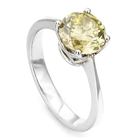 204 Tcw Diamond Ring 14 Kt White Gold Ring 204 Ct Catawiki