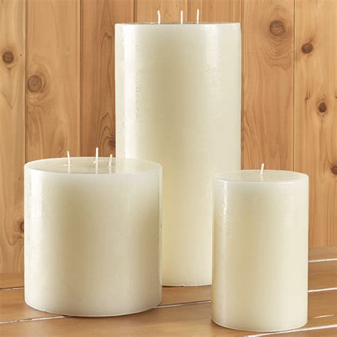 White Unscented Pillar Candle To The Nines Manitowish Waters
