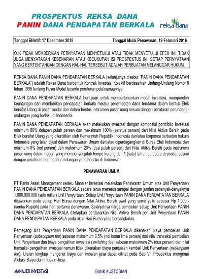 Penyebarluasan Prospektus Dan Formulir Formuliir Berkaitan Dengan