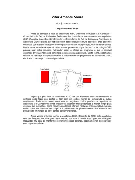 Arquitetura Risc Cisc Pdf Arquitetura De Computadores Engenharia Eletrônica