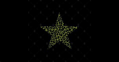 Leopard Print Star Pattern In Green And Black Leopard Sticker