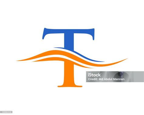 Logo T Desain Logo Huruf T Premium Dengan Konsep Water Wave Desain Logo