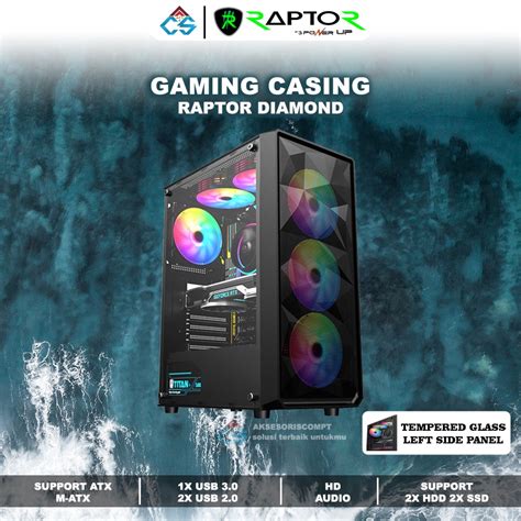 Jual Casing Gaming Powerup Raptor Diamond Casing Gaming Shopee Indonesia