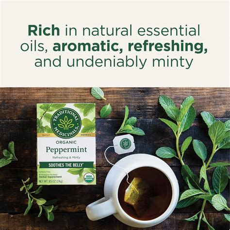 Traditional Medicinals Organic Peppermint Herbal Tea 16 Tea Bags
