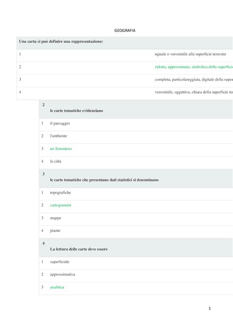 Geografia Test Esercitazione Unipegaso 2021 12 Cfu Docsity