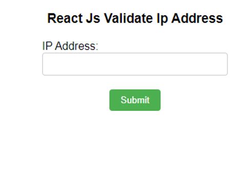 React Js Validate Ip Address