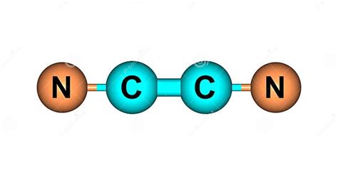 Cyanogen Molecular Structure Isolated On White Stock Illustration