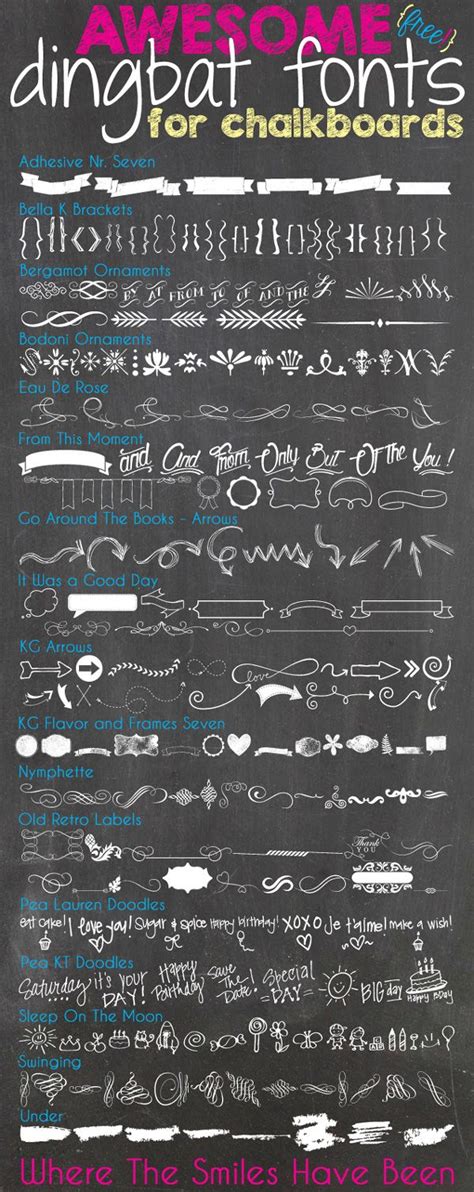 Awesome Free Dingbat Fonts For Chalkboards Artofit