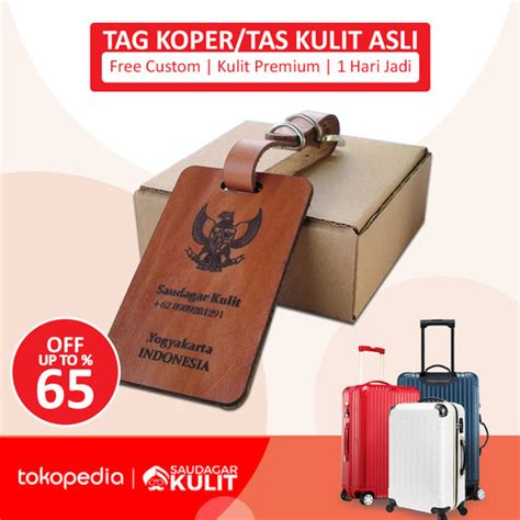 Jual PENANDA KOPER PREMIUM KULIT ASLI TAG BAGASI PENANDA TAS TRAVEL