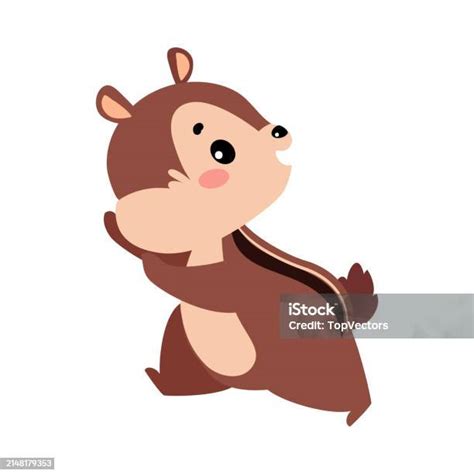 재미있는 다람쥐 캐릭터 와 귀여운 도망쳐 벡터 일러스트 갈색에 대한 스톡 벡터 아트 및 기타 이미지 갈색 개념 귀여운 Istock