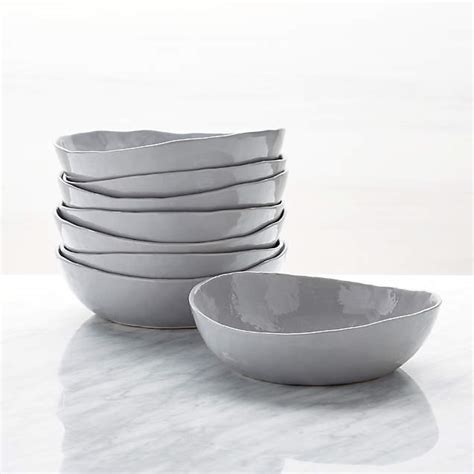Mercer Grey Ceramic Mini Bowls Set Of 8 Reviews Crate And Barrel