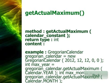gregorian calendar class pptx programming languages computing