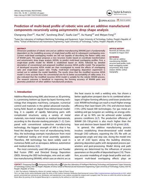 pdf prediction of multi bead profile of robotic wire and arc additive