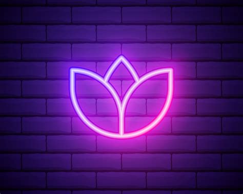 Flower Pink Glowing Neon Ui Ux Icon Glowing Sign Logo Vector 3020467