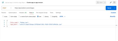 Upload An App Using The Kobiton Api Postman Kobiton Docs