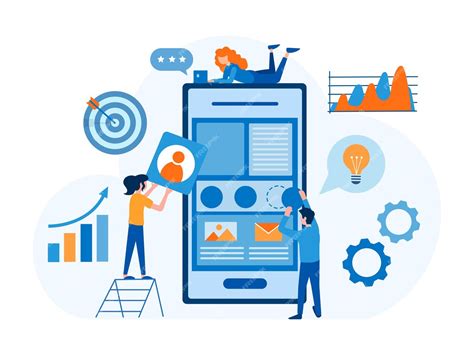 premium vector mobile app development ui ux design app builder teamwork