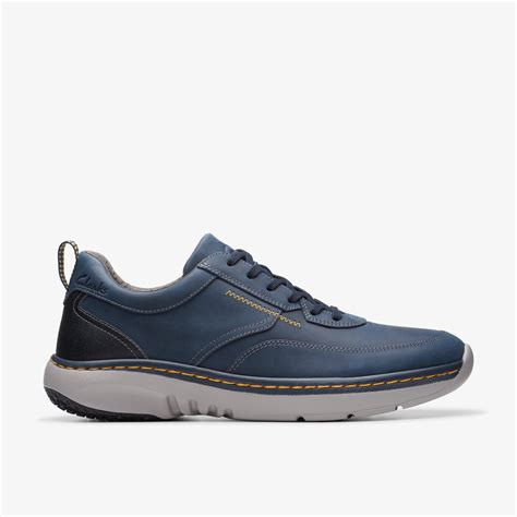 Mens Clarks Pro Lace Navy Leather Sneakers Clarks Us
