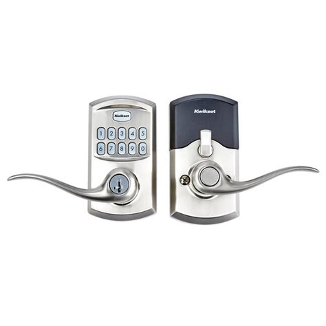 Kwikset Smartcode 917 Satin Nickel Single Cylinder Electronic Handle Lighted Keypad In The