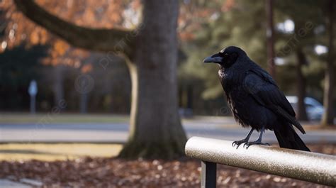 까마귀가 공원 옆 금속 벤치에 앉아 있다 공원에서 까마귀 새 공장 배경 일러스트 및 사진 무료 다운로드 Pngtree