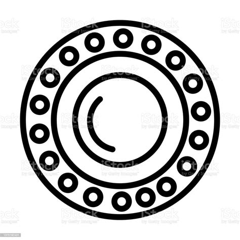 자동차 부품 컬렉션의 자동차 베어링 아이콘 흰색 배경에 격리 된 얇은 선형 자동차 베어링 자동 베어링 윤곽선 아이콘 라인 벡터 자동차 베어링 기호 웹 및 모바일 기호 0명에