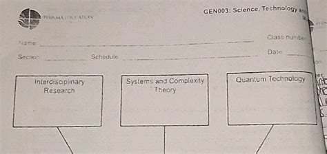 GEN003 Science Technology And Name Class StudyX