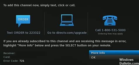 Cómo Reparar El Código De Error 721 De Directv Canal No Comprado Boletín De Windows