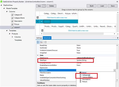 Radgridview Gridviewcomboboxcolumndatatype Is Not Set Correctly For