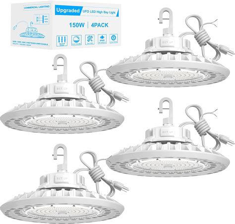 Jc Lgl 150w Ufo Led High Bay Light 4 Pack High Bay Led Light 22500lm 0 10v Dimmable High Bay