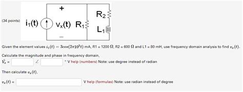 Solved Given The Element Values