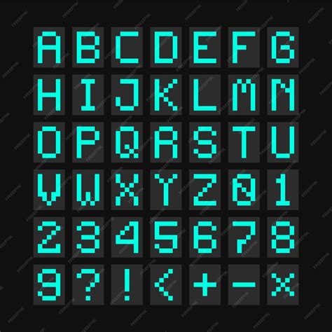 평면 디자인 디지털 디스플레이 글꼴 무료 벡터