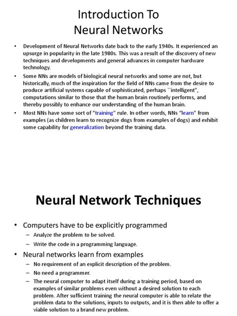 introduction to neural networks training learn generalization pdf