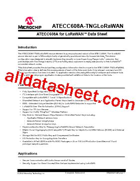 ATECC608A TNGLORAS G Datasheet PDF Microchip Technology