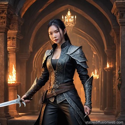 Mysterious Elf Assassin Stable Diffusion Online