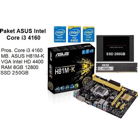 Jual Paket Intel Gen4 Core I3 4160 Mobo ASUS MSI H81 RAM SSD Shopee Indonesia