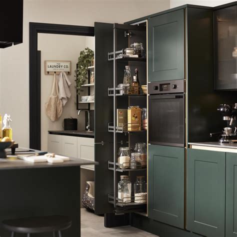 White Ready Assembled Pre Fitted Frame Only Pull Forward Larder Cabinet