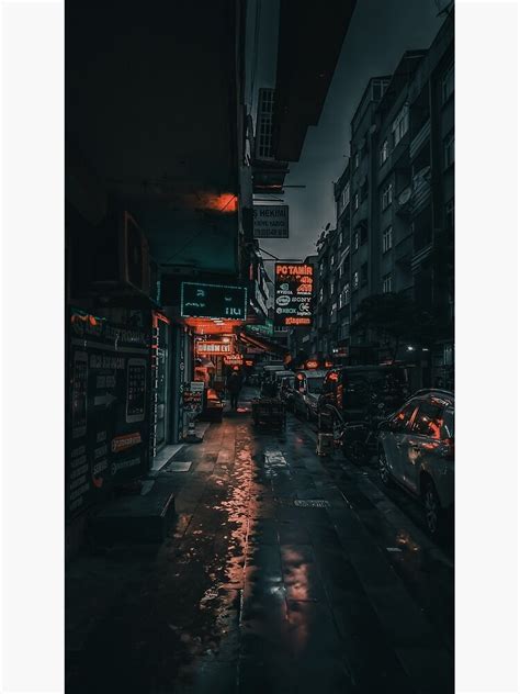 Street With Neon Lights Poster For Sale By Toomtoom Redbubble