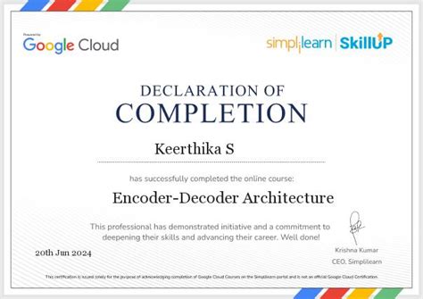 keerthika selvakumar on linkedin keerthika s has successfully completed the encoder decoder