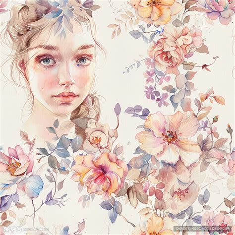 美女鲜花背景素材设计图背景底纹底纹边框设计图库昵图网